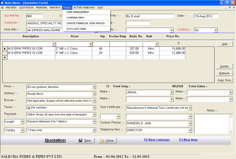 Quotation Document Software Proforma Invoice Software